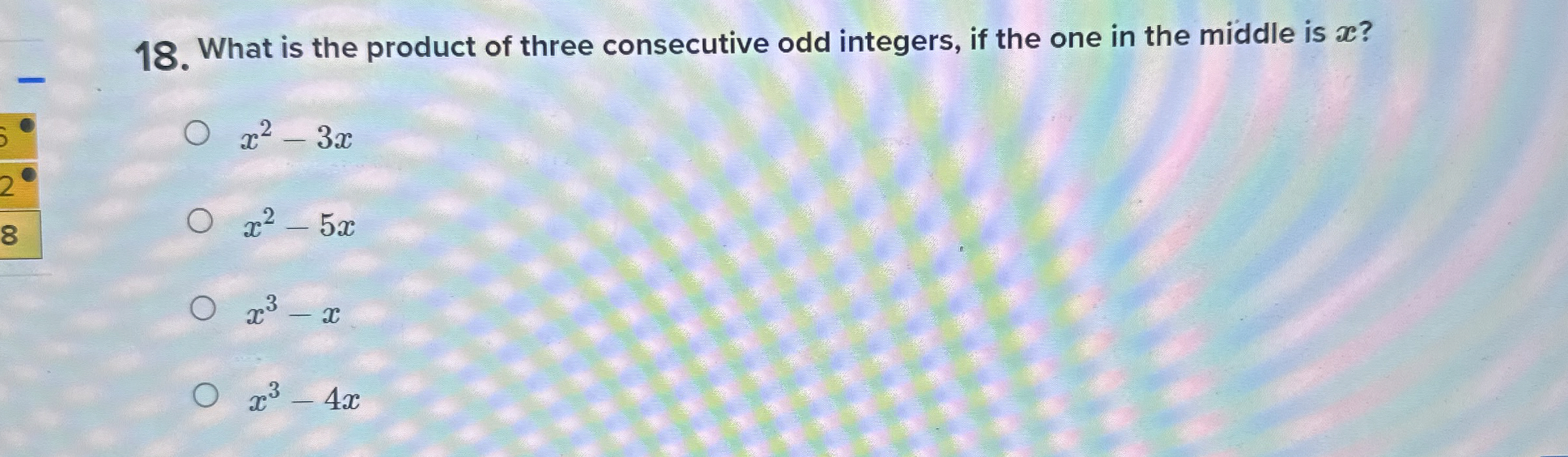 Solved What is the product of three consecutive odd | Chegg.com