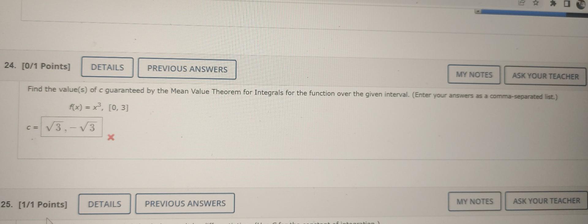 Solved Find the value(s) of c guaranteed by the Mean Value | Chegg.com