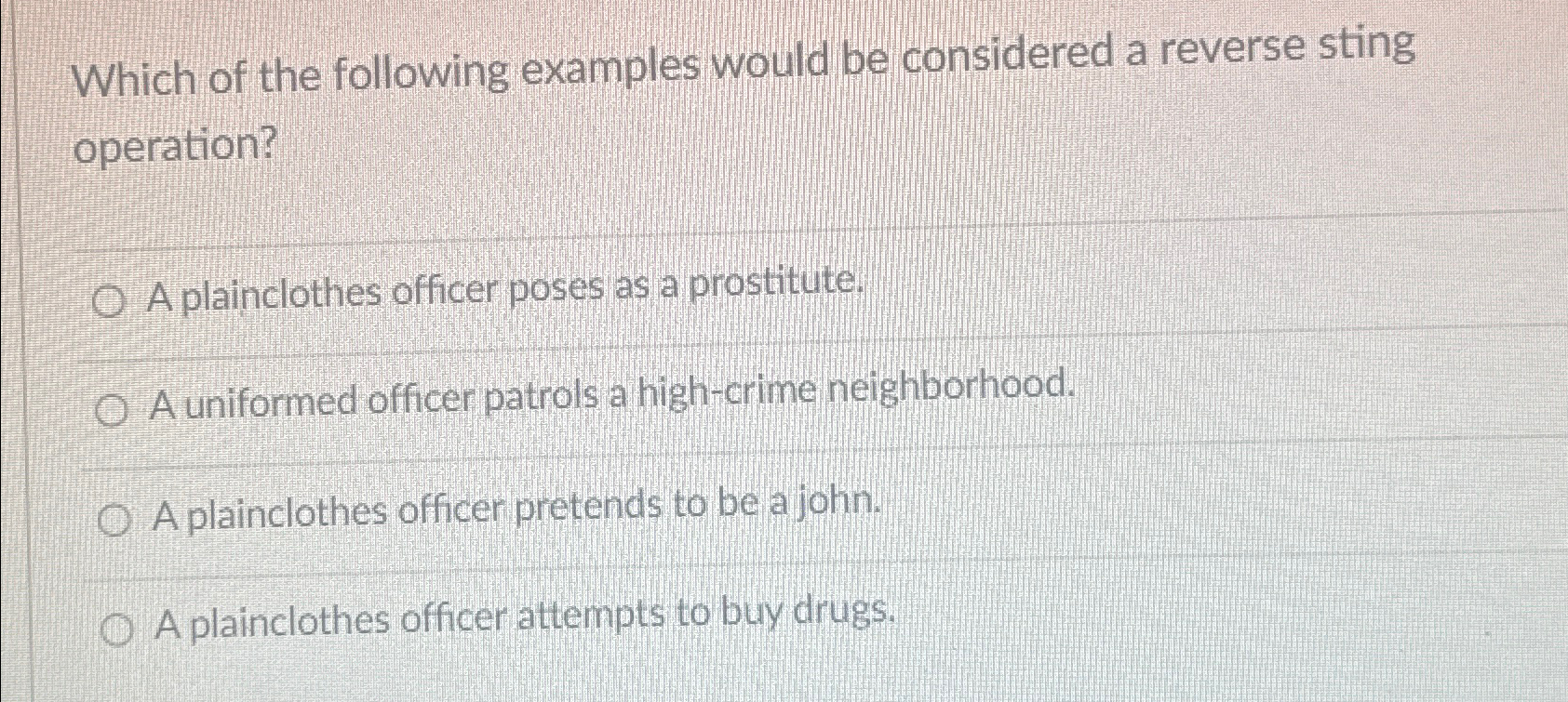 Solved Which of the following examples would be considered a | Chegg.com