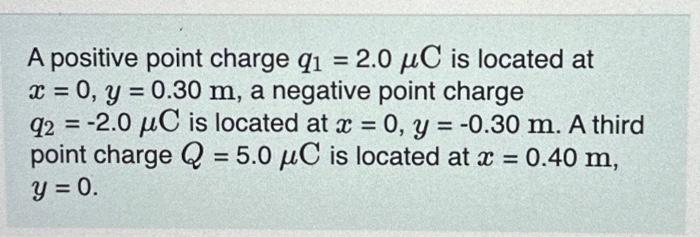 Solved A positive point charge q1 = 2.0 μC is located at x = | Chegg.com