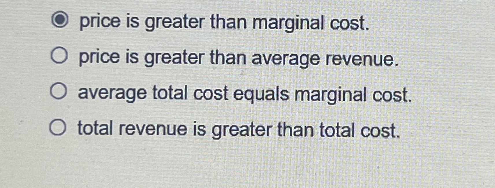 Solved price is greater than marginal cost.price is greater | Chegg.com