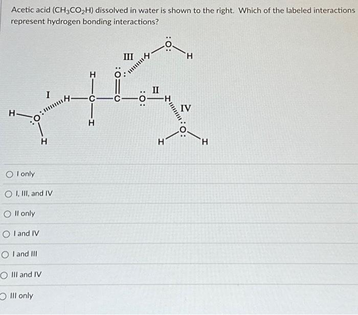 Solved Acetic acid (CH3CO2H) dissolved in water is shown to | Chegg.com
