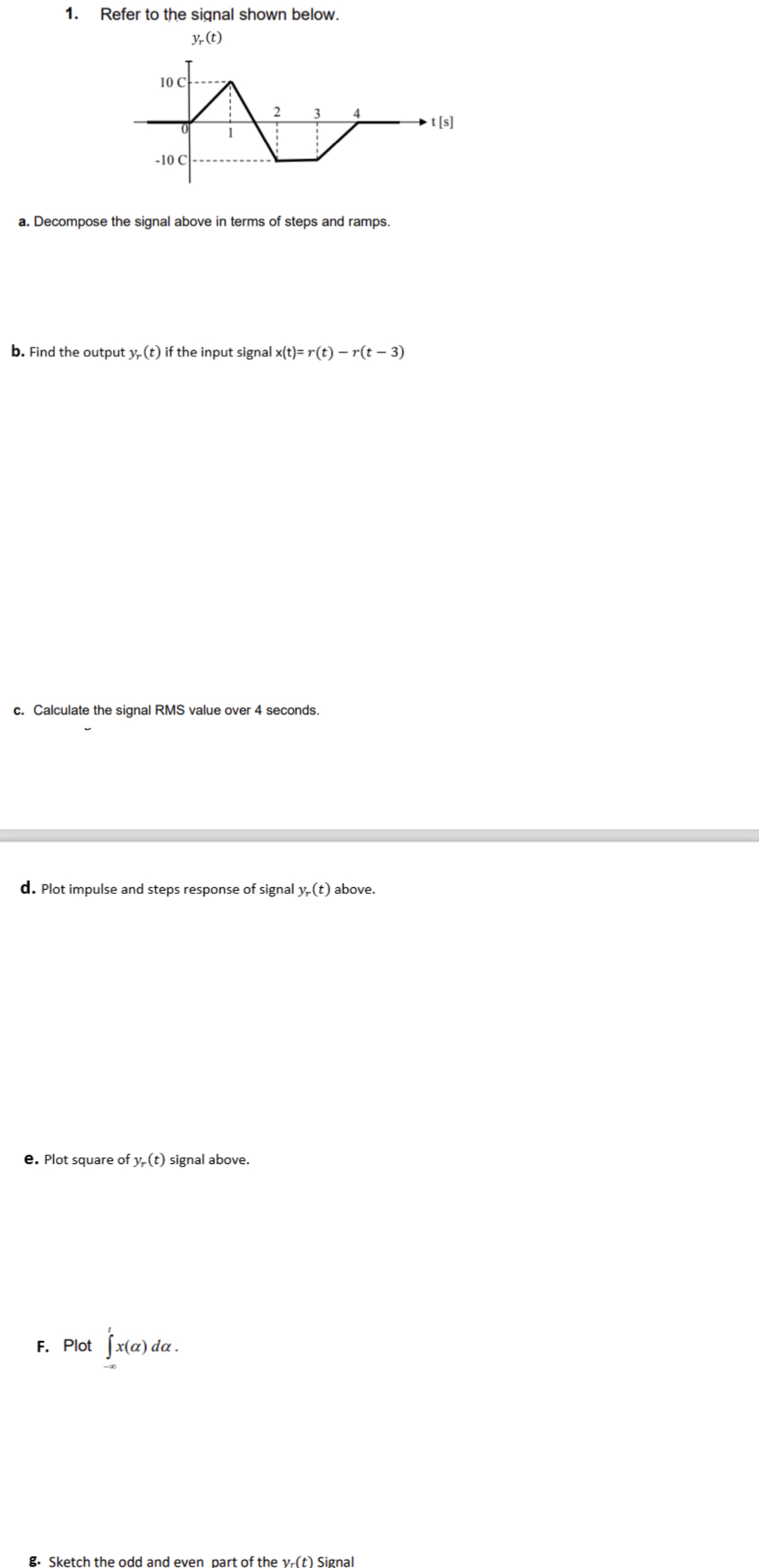 Solved Refer to the signal shown below.a. ﻿Decompose the | Chegg.com