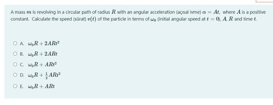 Solved A mass m is revolving in a circular path of radius R | Chegg.com
