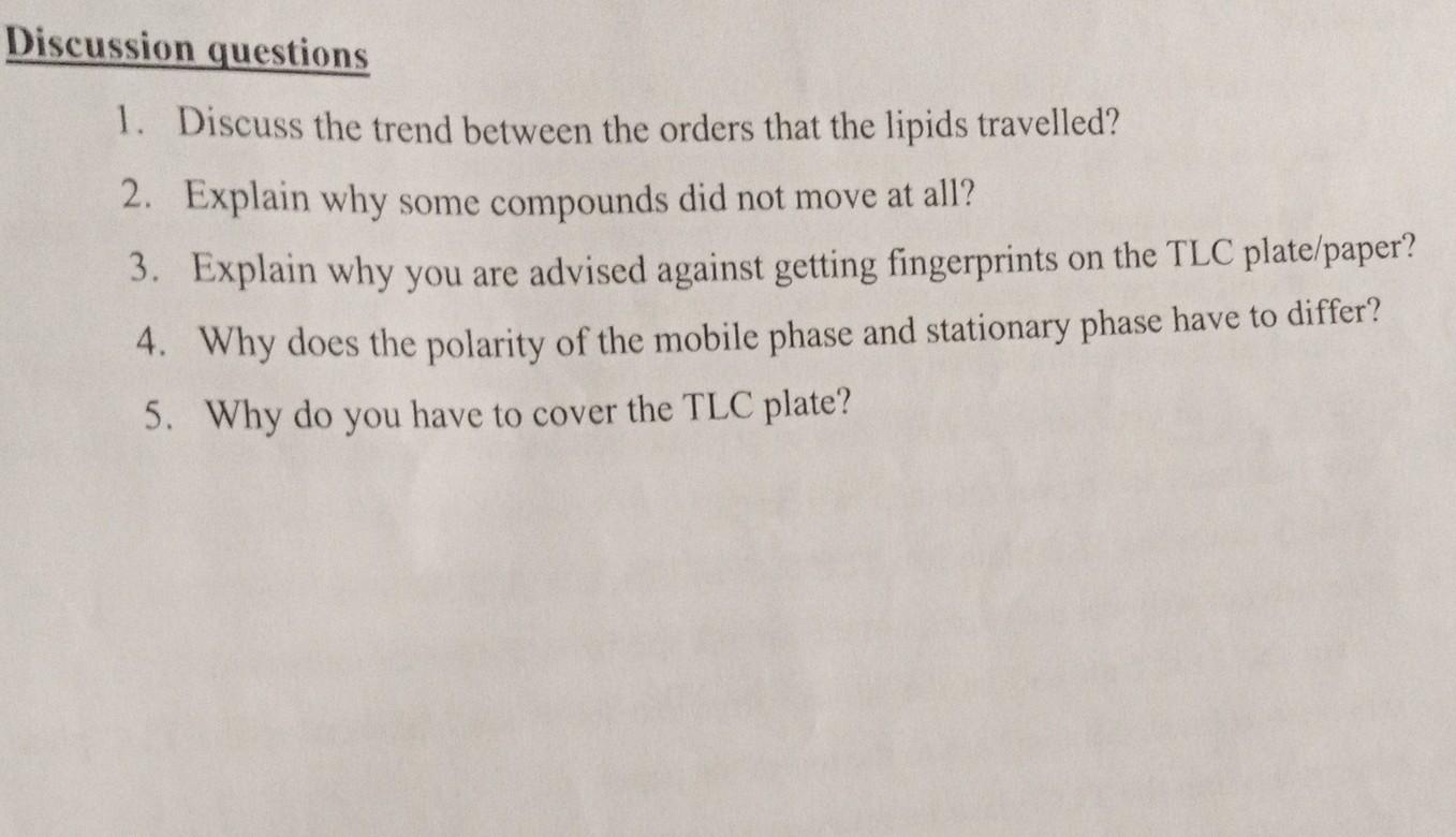 Solved iscussion questions 1. Discuss the trend between the | Chegg.com