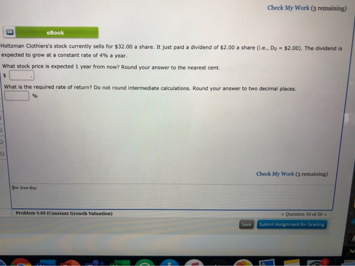 Solved Check My Work (3 remaining) eBook Holtzman | Chegg.com