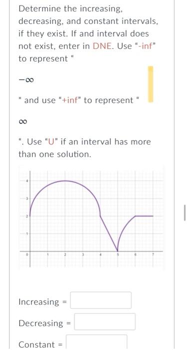 Solved Determine the increasing, decreasing, and constant | Chegg.com