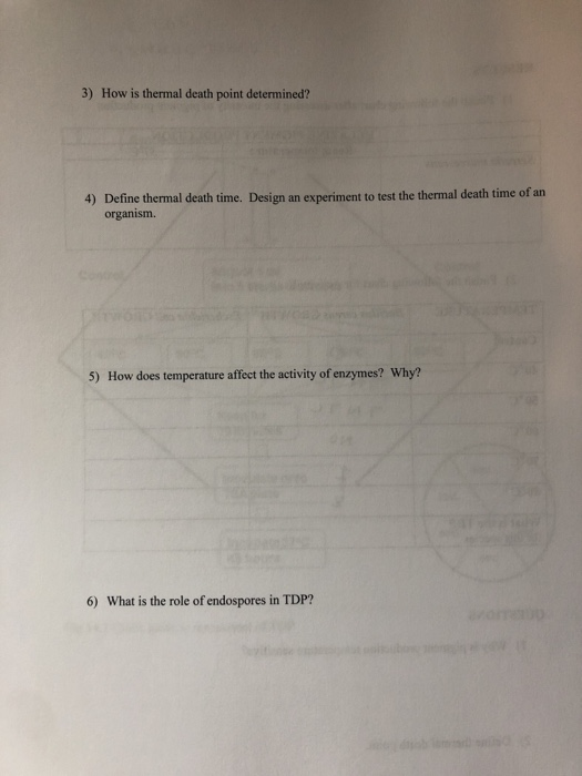 Solved 3) How is thermal death point determined? 4) Define | Chegg.com