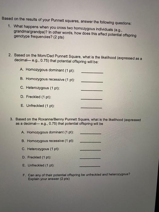Solved . . Exercise 2: Creating and interpreting Punnett | Chegg.com
