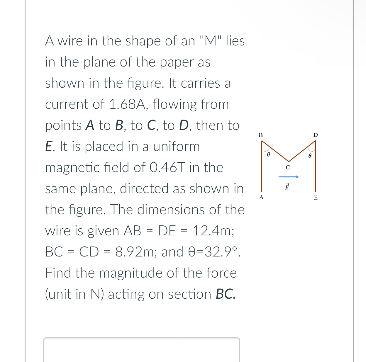 Solved A wire in the shape of an "M" ﻿lies in the plane of | Chegg.com