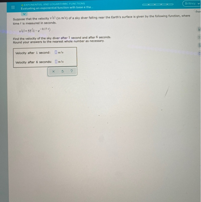 Solved EXPONENTIAL AND LOGARITHMIC FUNCTIONS Evaluating an | Chegg.com