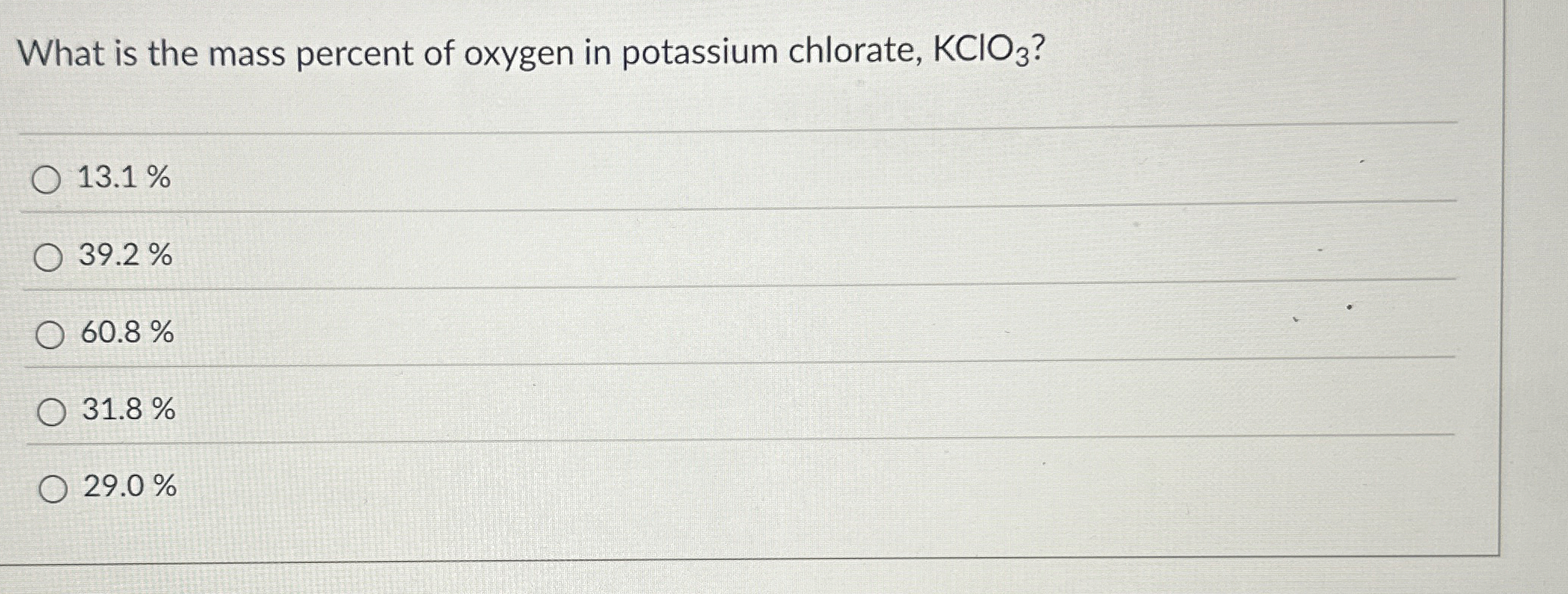 Solved What is the mass percent of oxygen in potassium | Chegg.com
