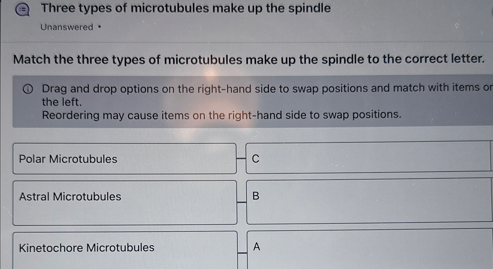 Solved (Three types of microtubules make up the | Chegg.com