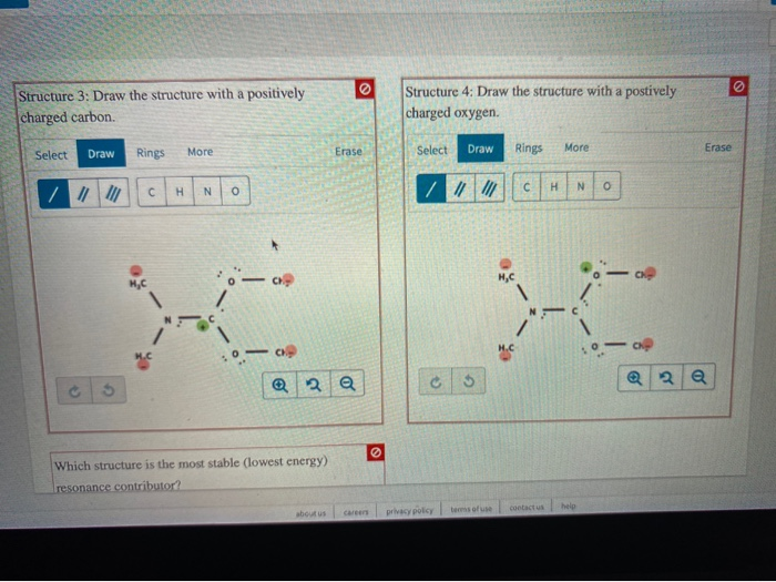 Structure 4: Draw the structure with a postively | Chegg.com