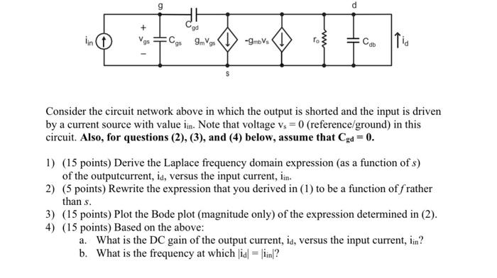 Solved Consider the circuit network above in which the | Chegg.com