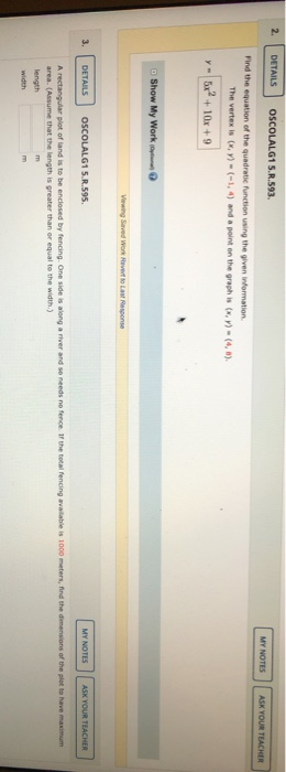Solved 8. DETAILS OSCOLALG1 5.R.607. Based on the given | Chegg.com