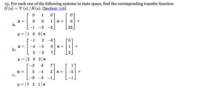 Solved 21. Show that the following three state-space | Chegg.com