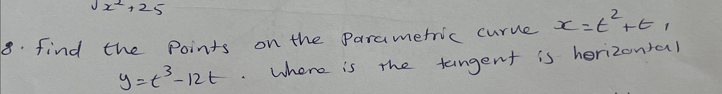 Solved Find the Points on the parametric curve | Chegg.com