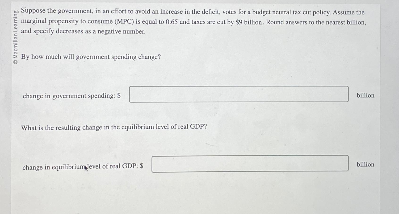 Solved Suppose the government, in an effort to avoid an | Chegg.com
