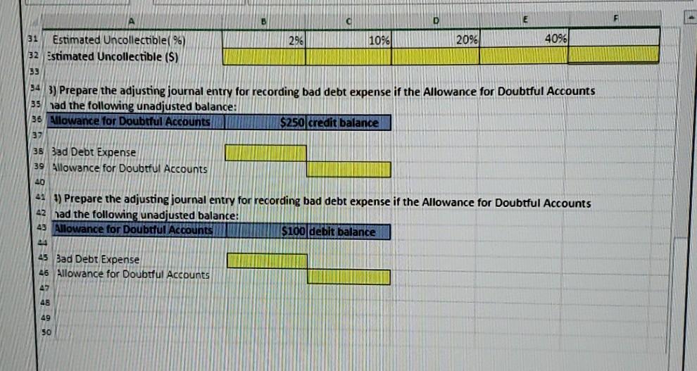 Solved Excel SIM: Aging of accounts receivable method 1. | Chegg.com