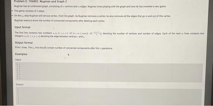 Solved Nugman has an undirected graph consisting of n | Chegg.com