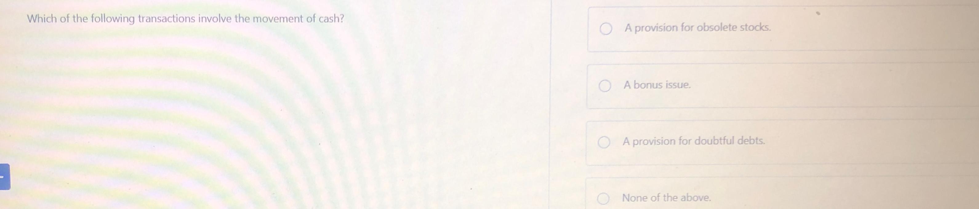 Solved Which of the following transactions involve the | Chegg.com