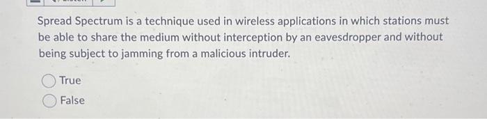 Solved Spread Spectrum is a technique used in wireless | Chegg.com