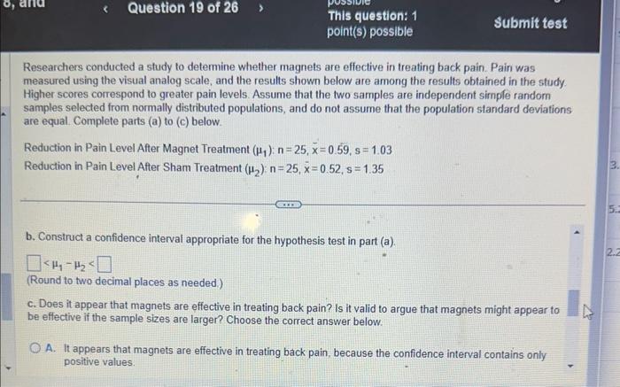 Solved Researchers conducted a study to determine whether | Chegg.com