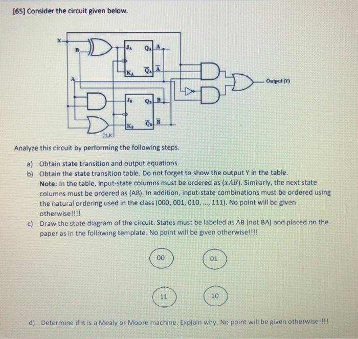 Solved [65] Consider the circuit given below. Analyze this | Chegg.com