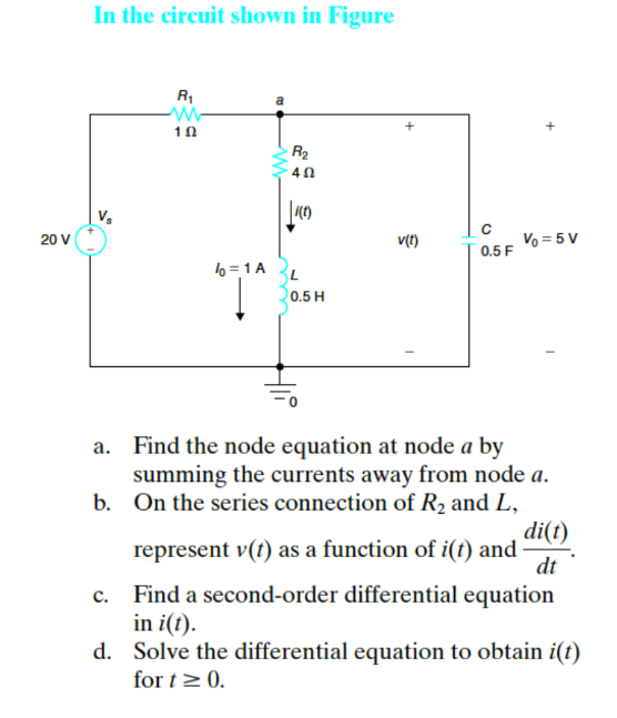 Solved In ﻿the circuit shown in ﻿Figurea. ﻿Find the node | Chegg.com