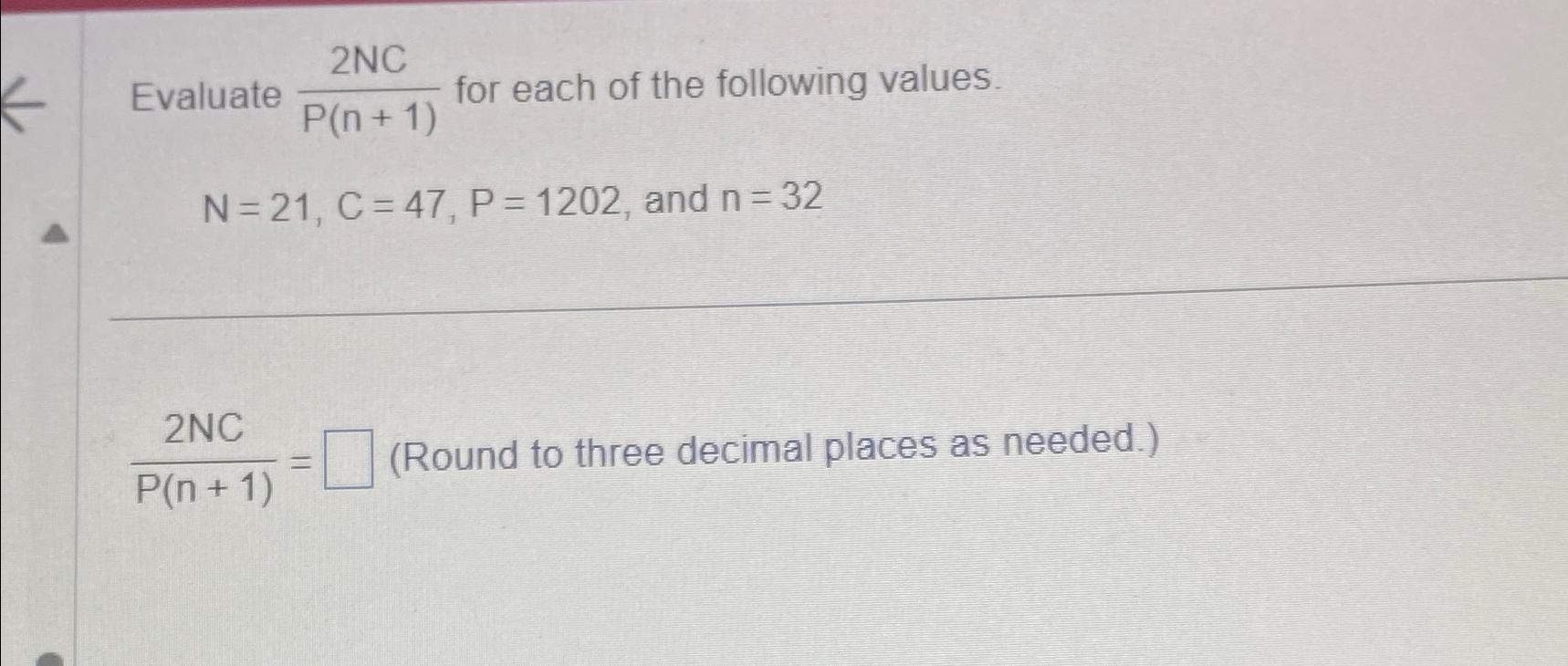 Solved Evaluate 2NCP(n+1) ﻿for each of the following | Chegg.com