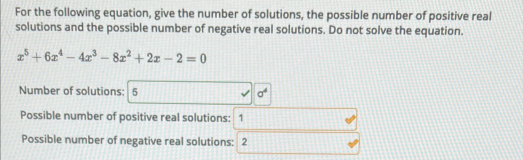 Solved For the following equation, give the number of | Chegg.com