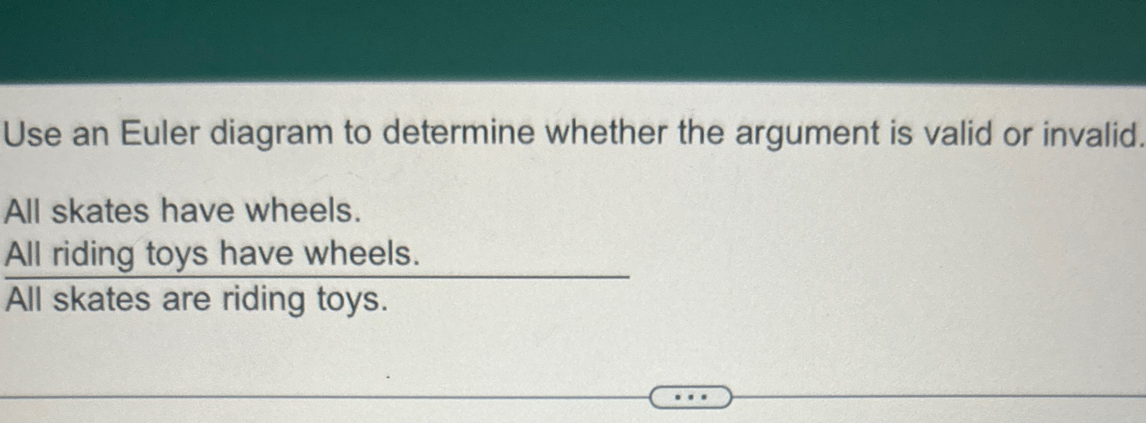 Solved Use an Euler diagram to determine whether the | Chegg.com