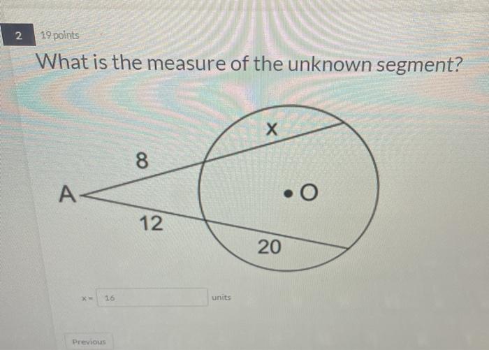 Solved N 19 points What is the measure of the unknown | Chegg.com