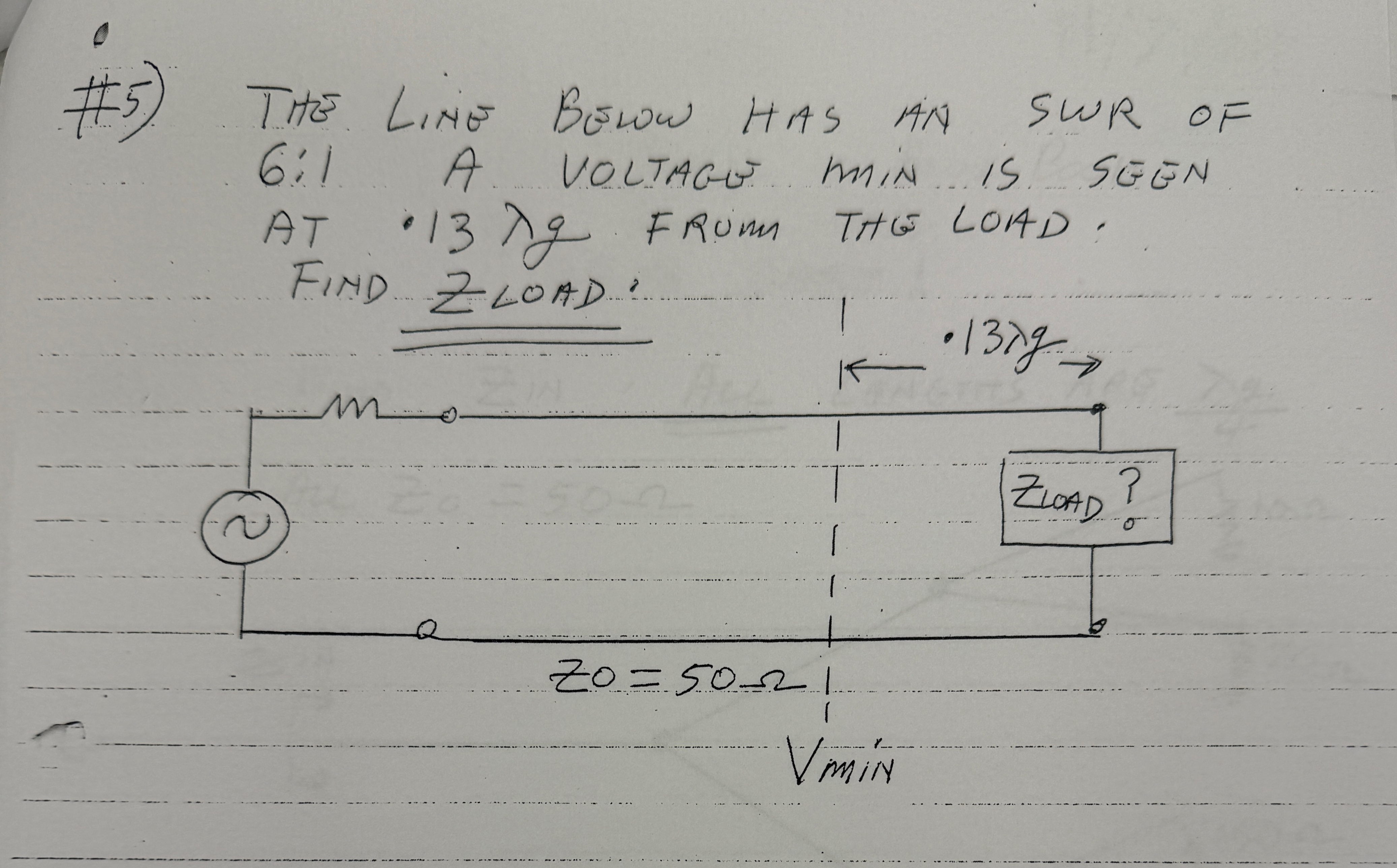 Solved #5) ﻿TitJ Ling BEDWW HAS AN SWR OF 6:1 ﻿A VOLTAGE MIN | Chegg.com