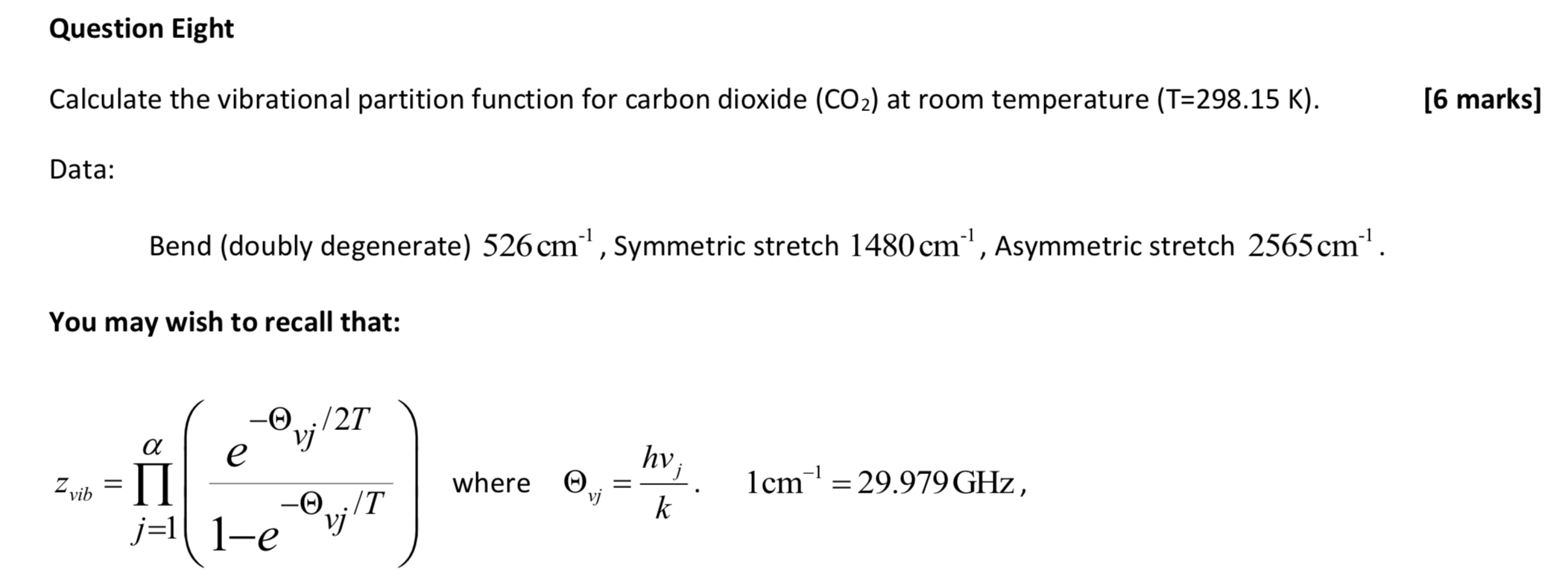 Solved Question EightCalculate the vibrational partition | Chegg.com