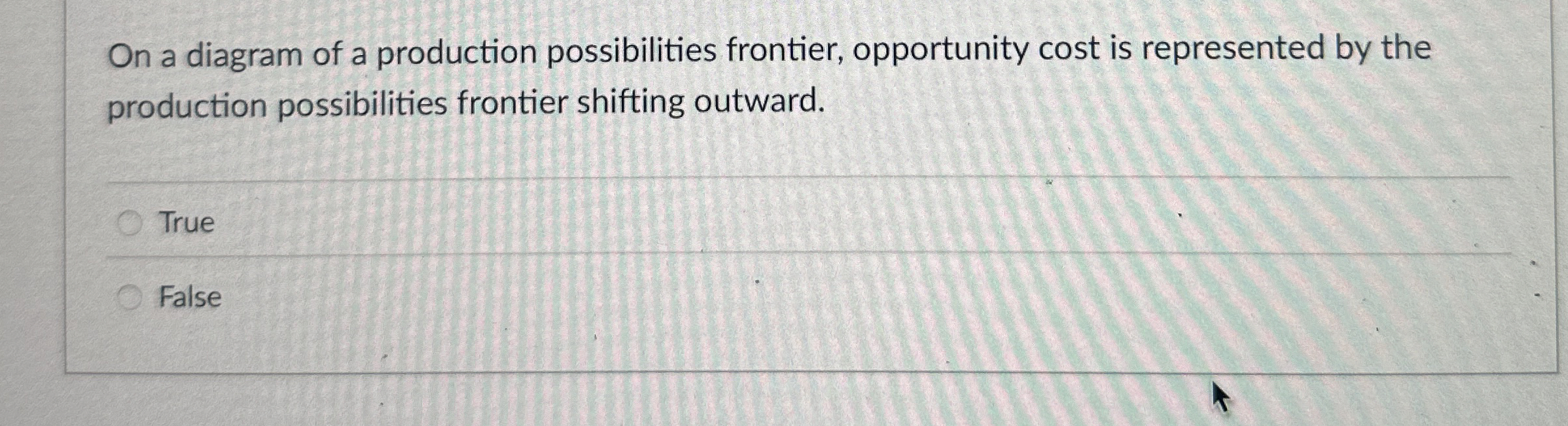 Solved On a diagram of a production possibilities frontier, | Chegg.com