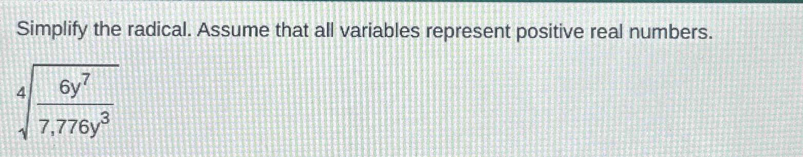 Solved Simplify the radical. Assume that all variables | Chegg.com