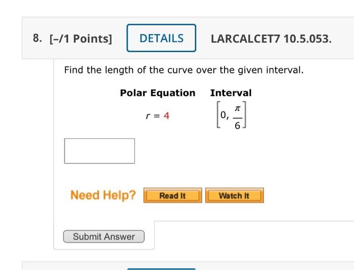 Solved Find the length of the curve over the given interval. | Chegg.com