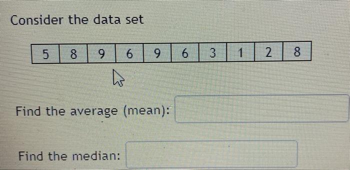Solved Consider the data set 5 8 9 6 9 6 3 3 1 2. 00 h Find | Chegg.com