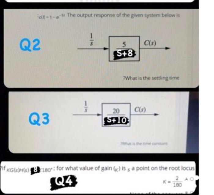 Solved :cin =1−e−11 The output response of the given system | Chegg.com