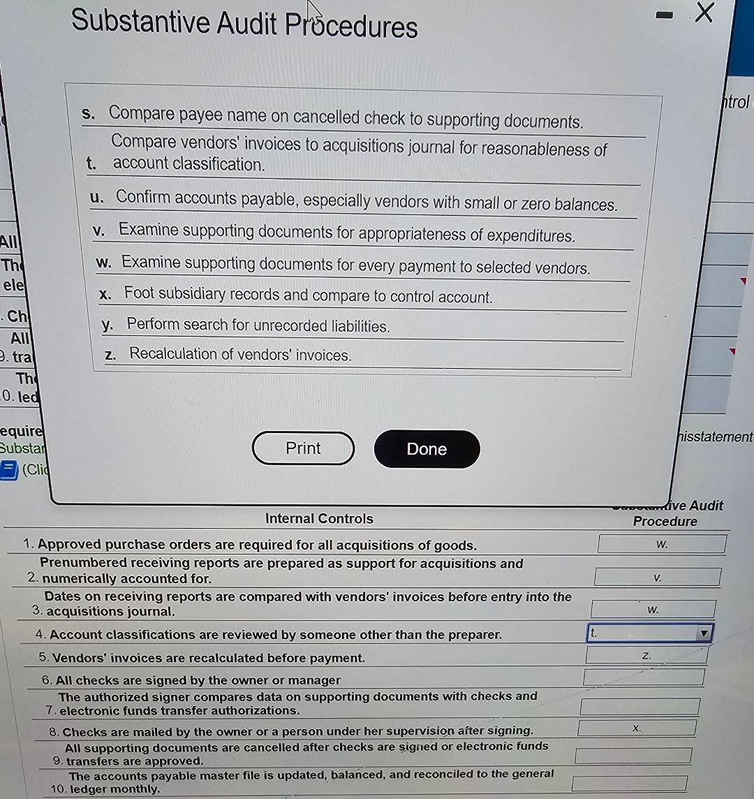 Solved Substantive Audit Proceduress. ﻿Compare payee name on | Chegg.com