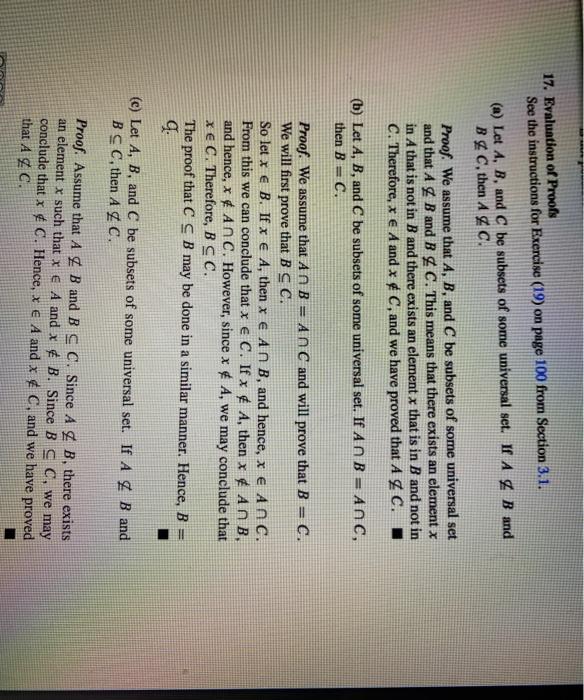 Solved 17. Evaluation of Proofs See the instructions for | Chegg.com