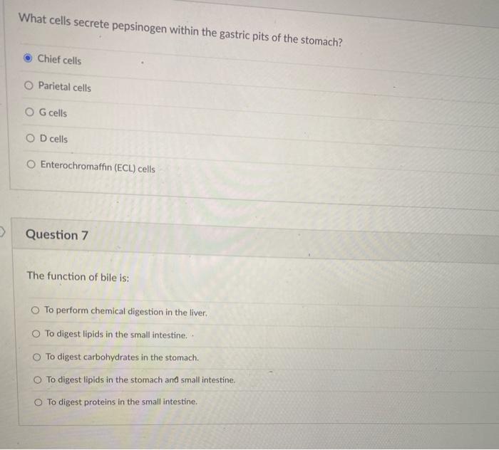 Solved What cells secrete pepsinogen within the gastric pits | Chegg.com