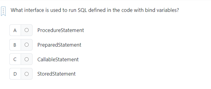 Solved What interface is used to run SQL defined in the code | Chegg.com