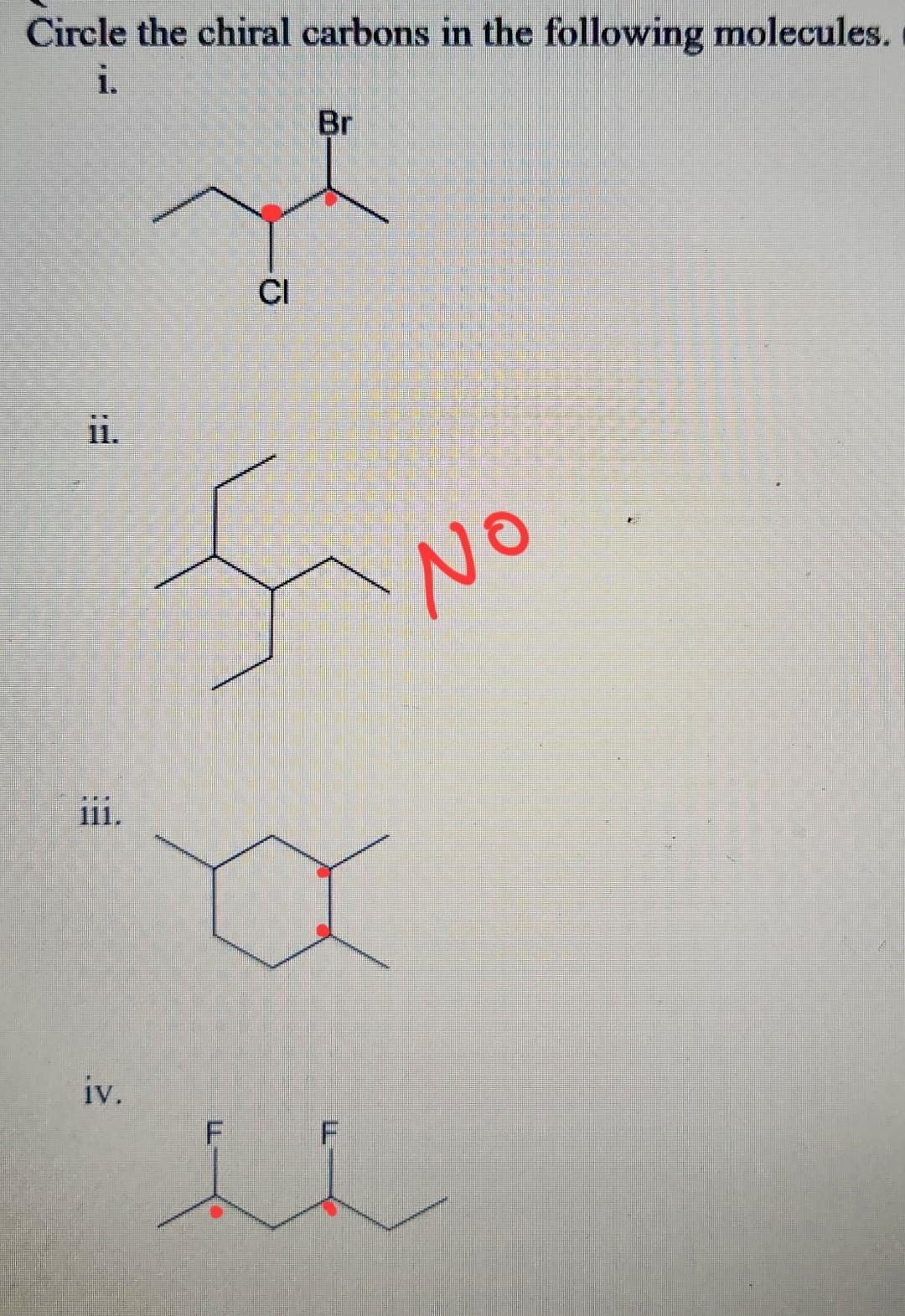 Solved Circle the chiral carbons in the following molecules. | Chegg.com