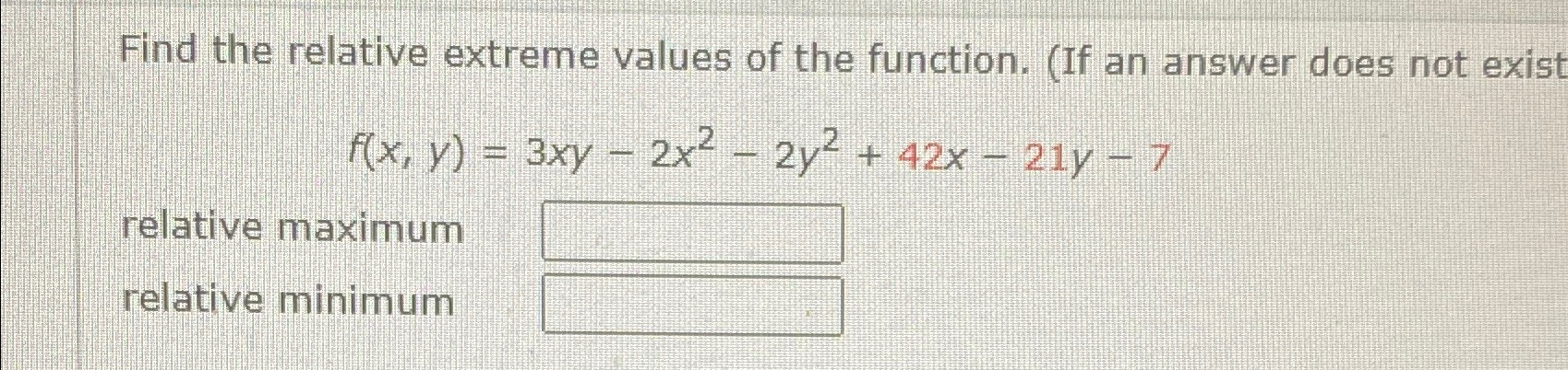 Solved Find the relative extreme values of the function. (If | Chegg.com