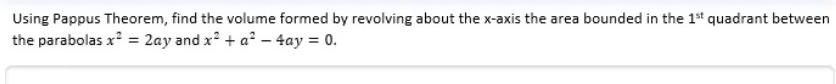 Solved Using Pappus Theorem, find the volume formed by | Chegg.com
