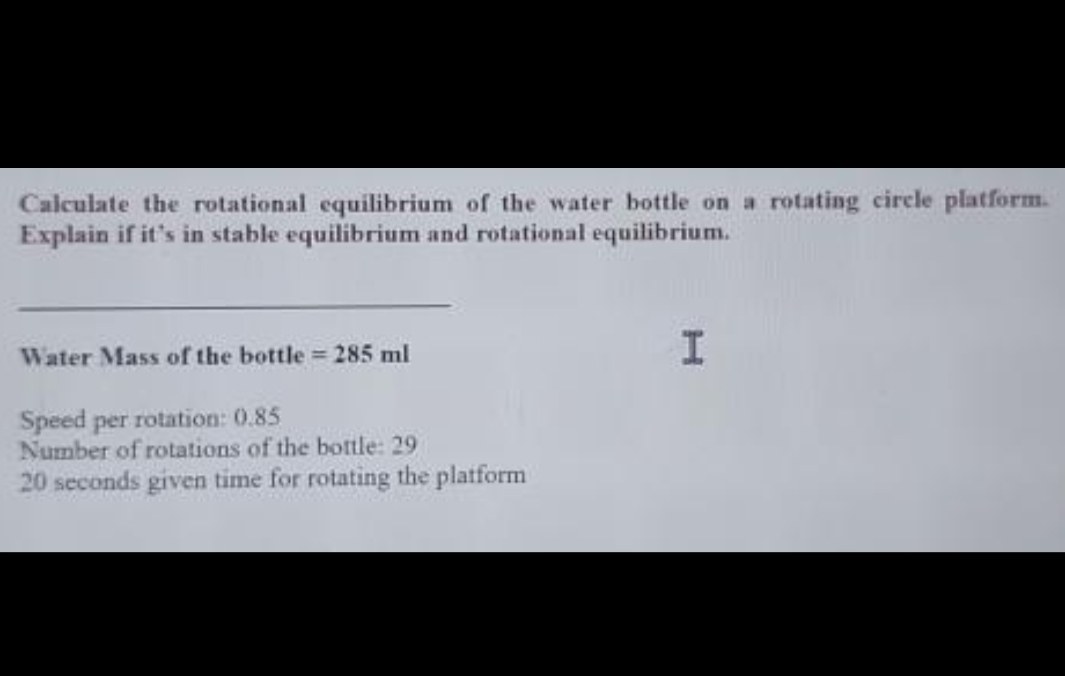 Solved Calculate the rotational equilibrium of the water | Chegg.com