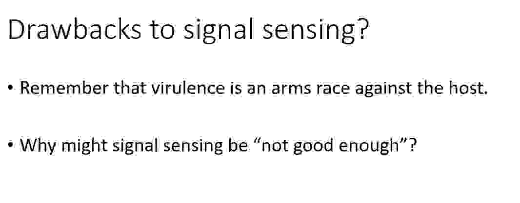 Solved Drawbacks to signal sensing?Remember that virulence | Chegg.com
